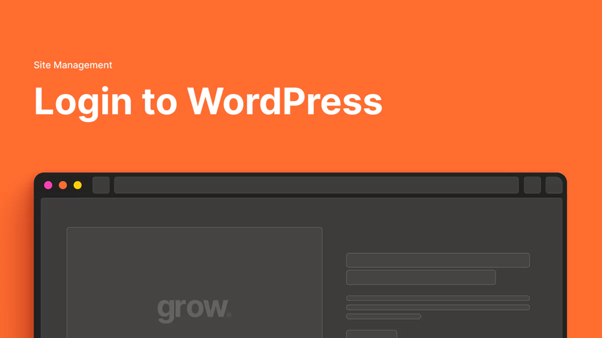Login to WordPress | Grow My Business